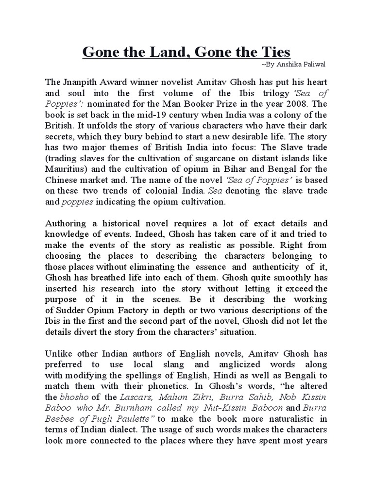 Book Review (Sea of Poppies) | PDF