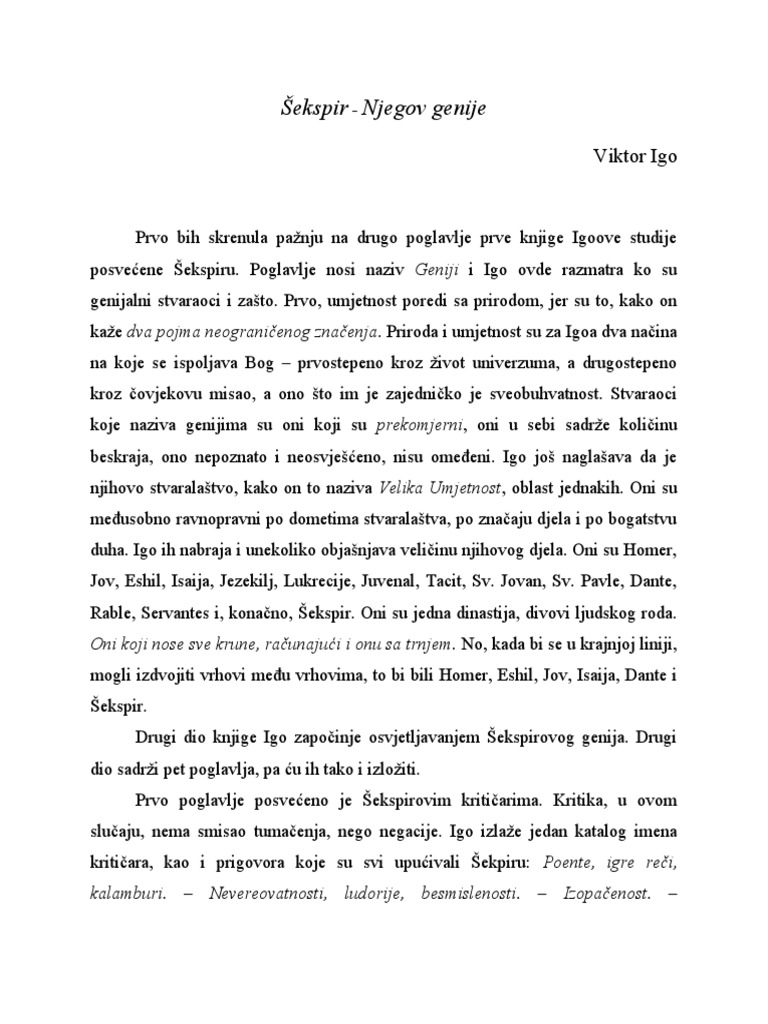 Šekspir-Igo | PDF