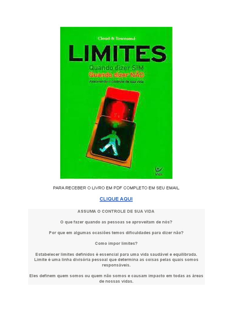 Limites Quando Dizer Sim, Quando Dizer Não | PDF