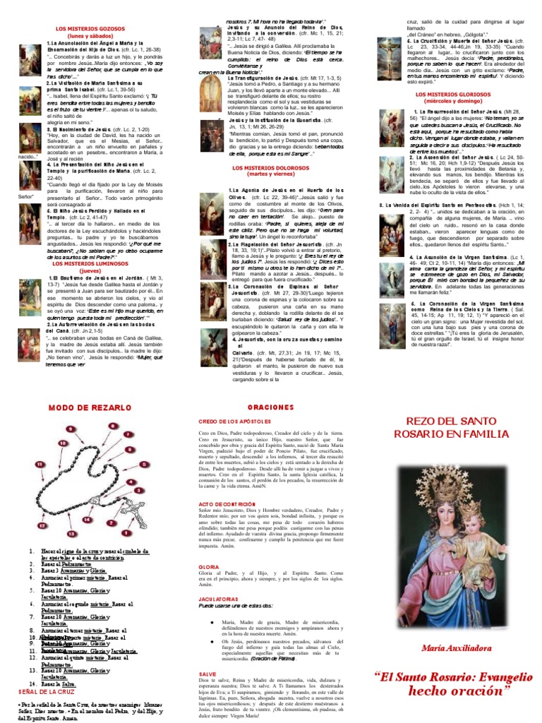 Triptico Del Santo Rosario 7 | PDF | Jesús | Oración