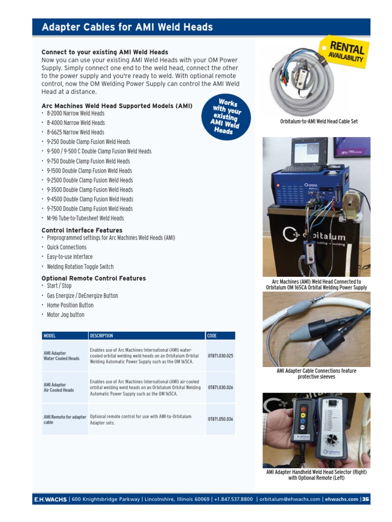 AMI Adapter Cables Product Line | PDF | Welding | Construction