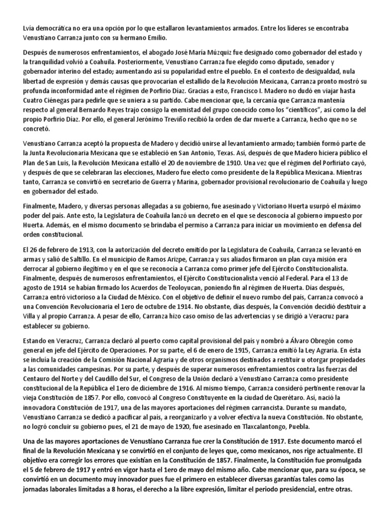 Venustiano Carranza-1 | PDF | revolución mejicana | México