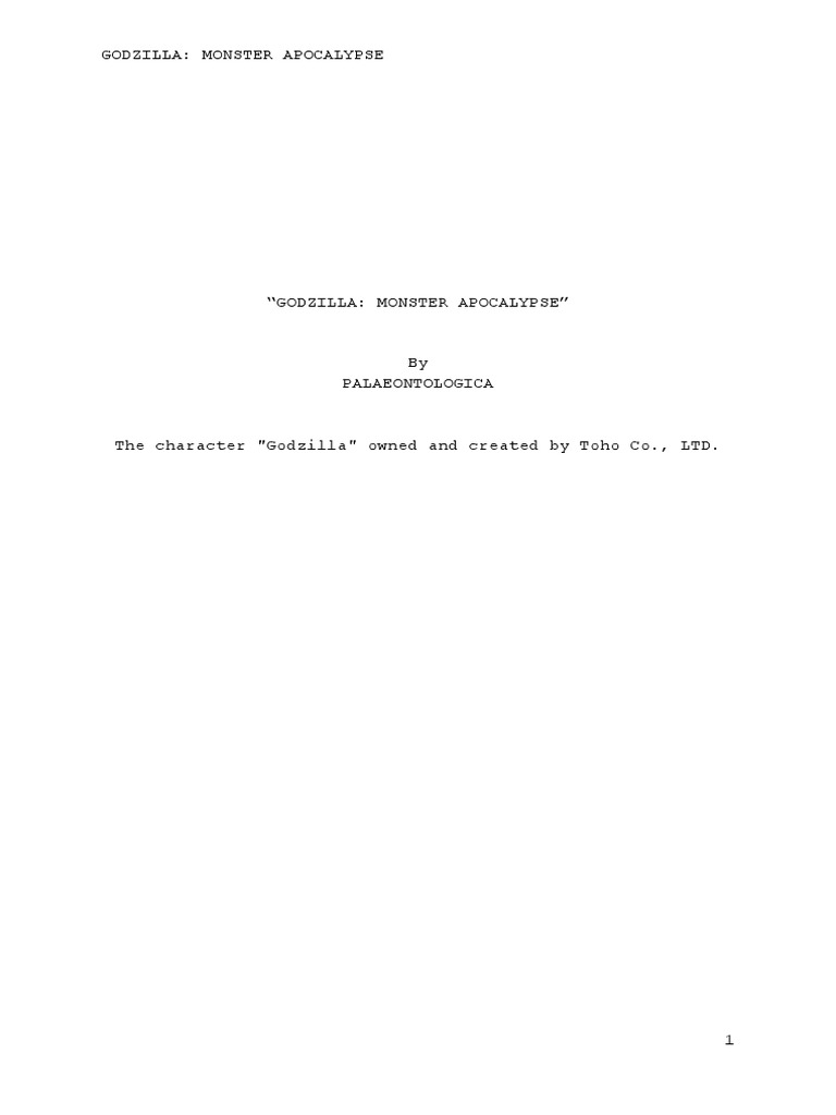 Godzilla: Monster Apocalypse Overview | PDF