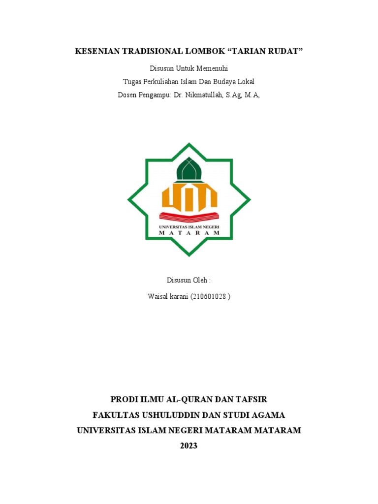 Tarian Rudat: Warisan Sasak Lombok | PDF