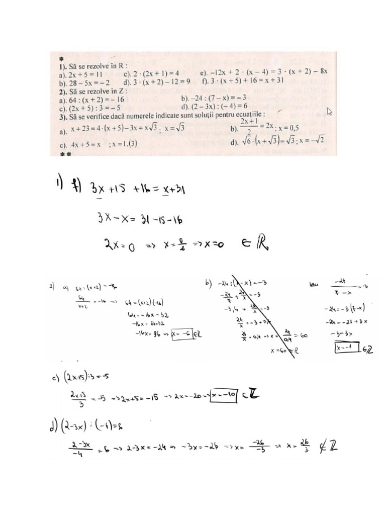 Exercitii Matematica, Clasa A 7 A | PDF