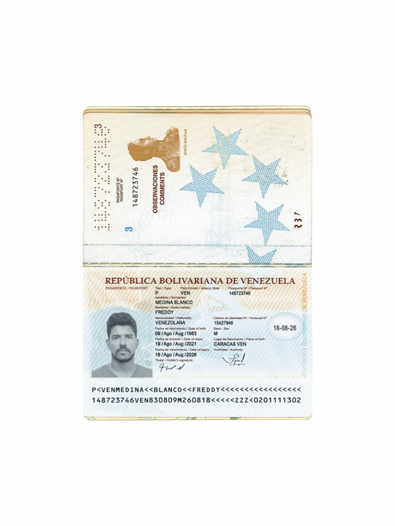 Pasaporte de Venezuela 1 | PDF