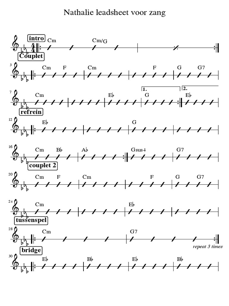 Nathalie Leadsheet | PDF