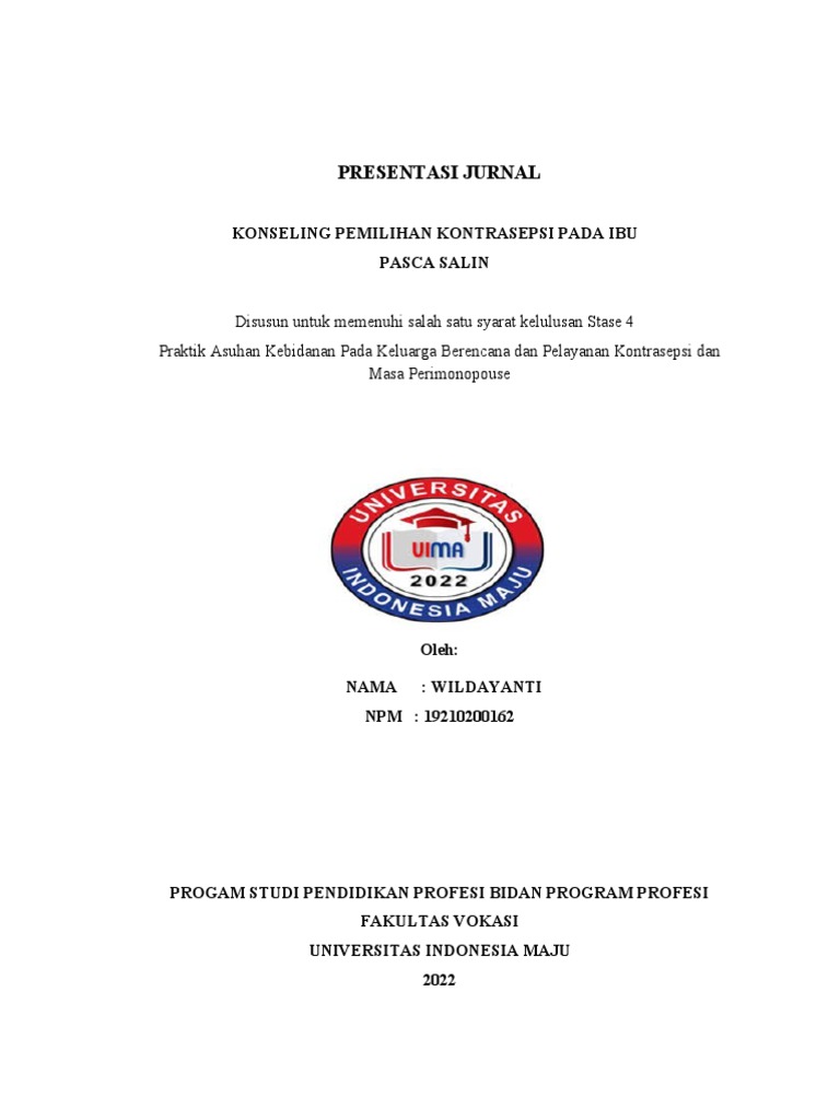 Konseling KB Pasca Persalinan | PDF | Pengembangan Diri