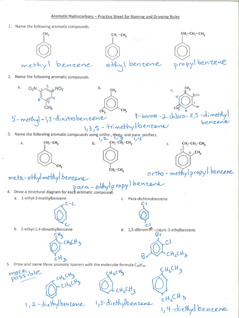 Aromatic Worksheet Answers | PDF