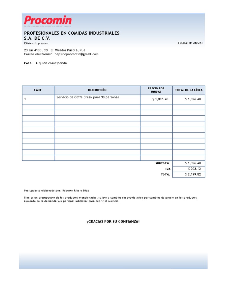 Formato Cotizacion | PDF