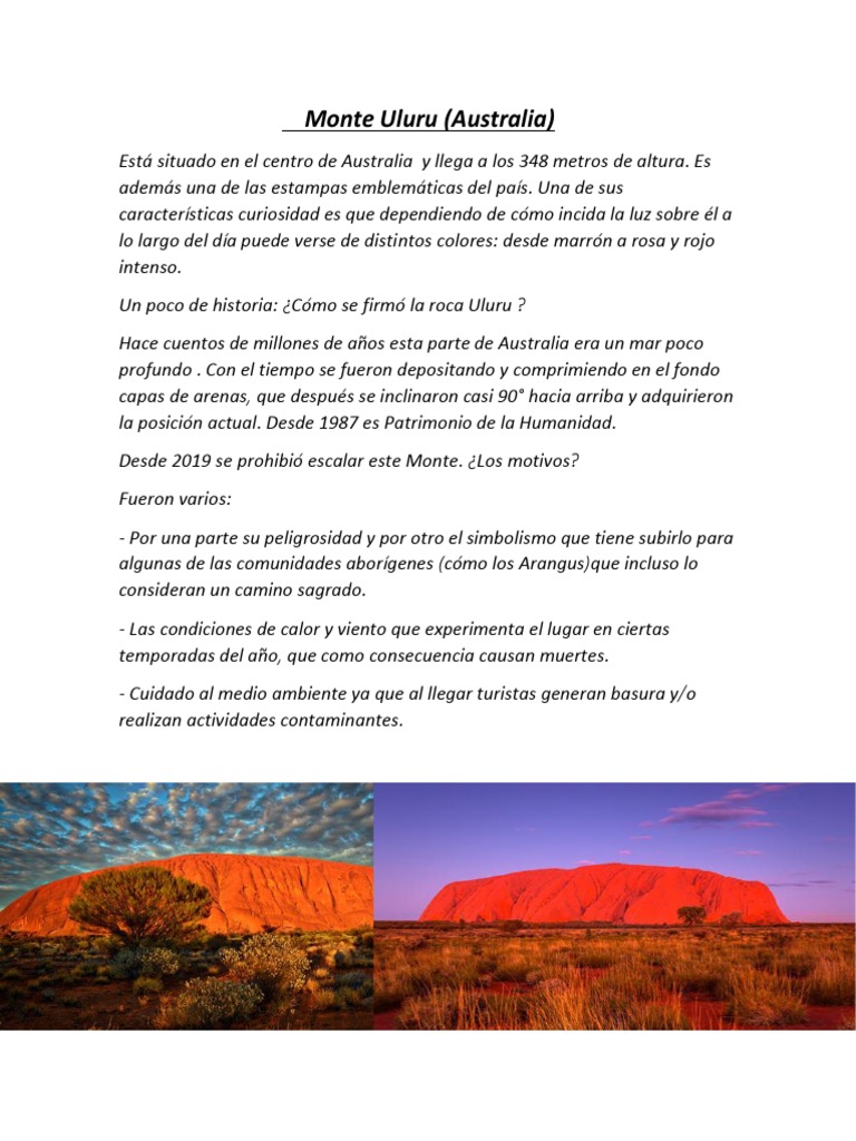 Monte Uluru (Australia) | PDF | Arrecife de coral | Isla