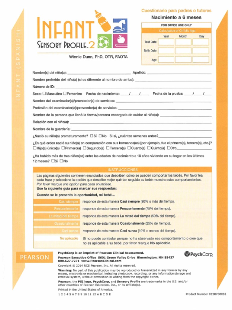 Perfil Sensorial 0-6 Meses | PDF