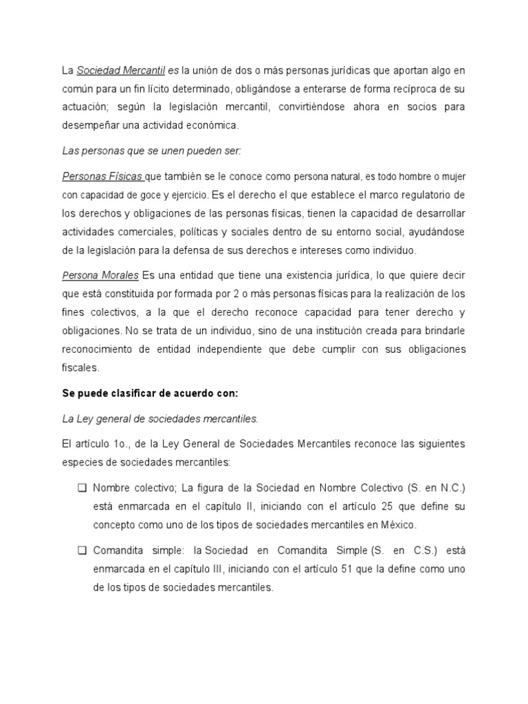 Ensayo Sociedad Mercantil | PDF | Sociedad de responsabilidad limitada | Business
