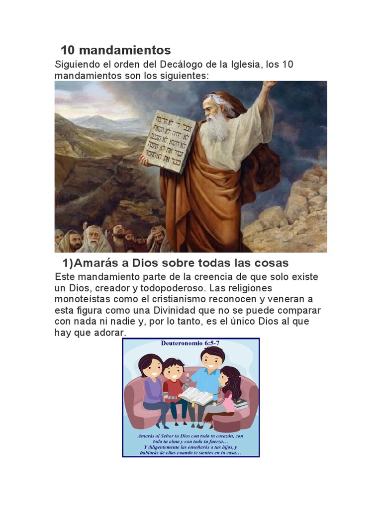 10 Mandamientos | Descargar gratis PDF | Dios | Diez Mandamientos