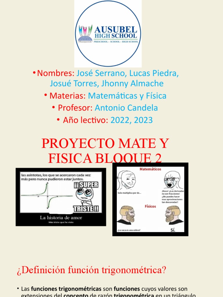Proyecto Mate y Fisica Bloque 2 | Descargar gratis PDF | Olas | Funciones trigonométricas