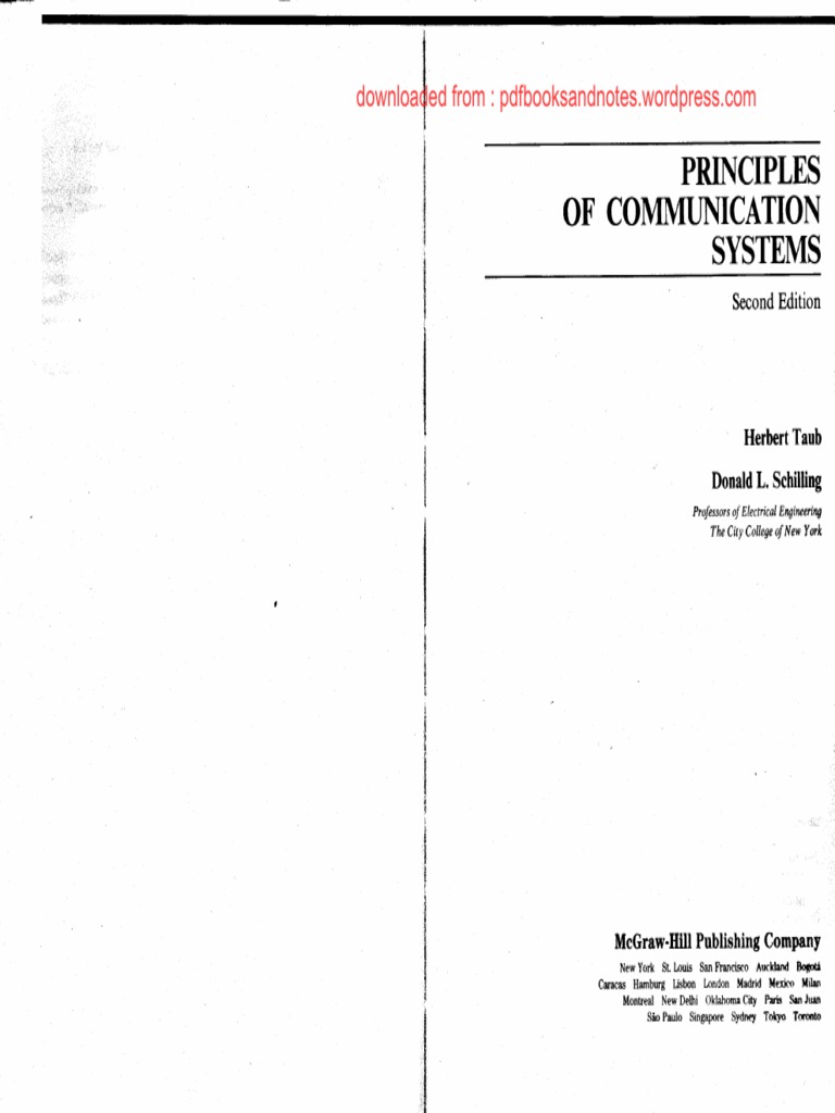 Principles of Communication Systems by Herbert Taub & Donald Schilling ...