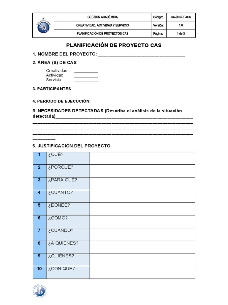 Formato para Proyectos Cas - 006 | PDF