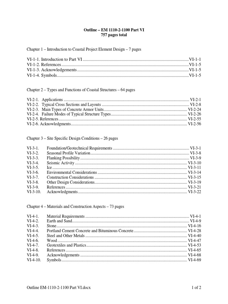 EM 1110-2-1100 Outline | PDF | Concrete | Reliability Engineering