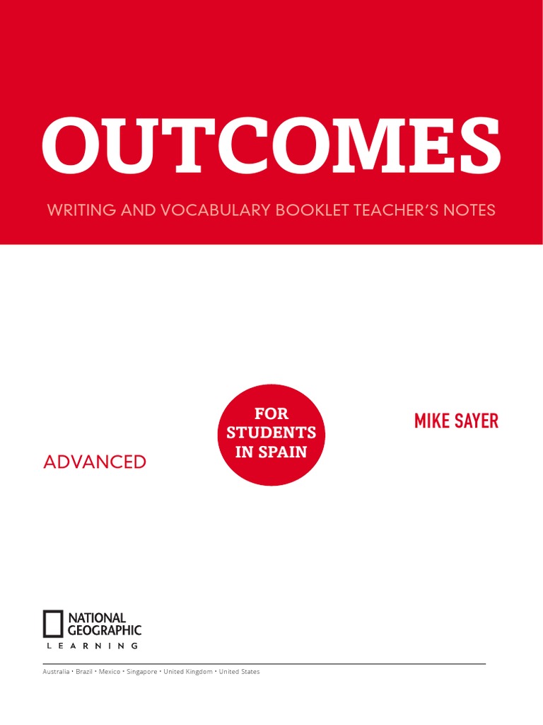 Advanced - Writing and Vocabulary Booklet Teacher's Note | PDF | Adverb ...