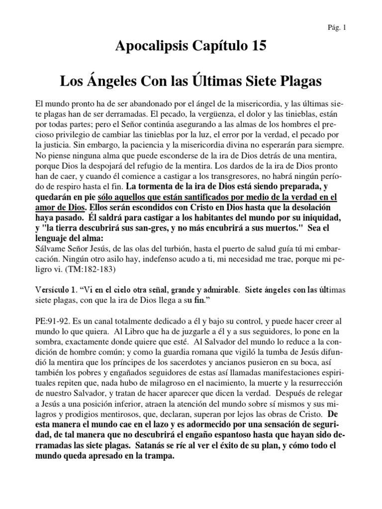 Comentario De Egw Apocalipsis 15 Pdf Cristo Título Pecado