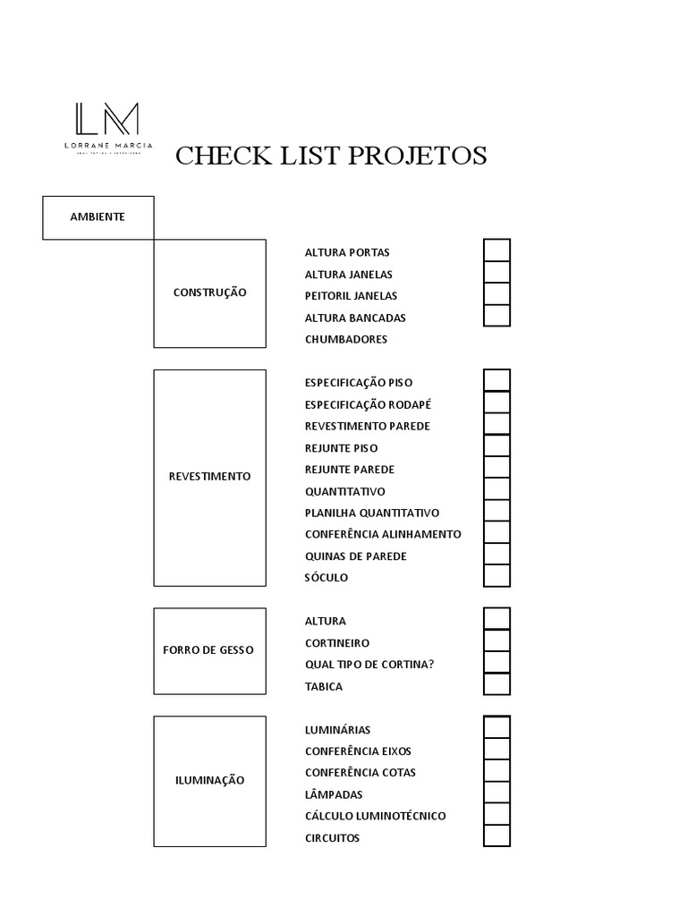Check List Projetos | PDF
