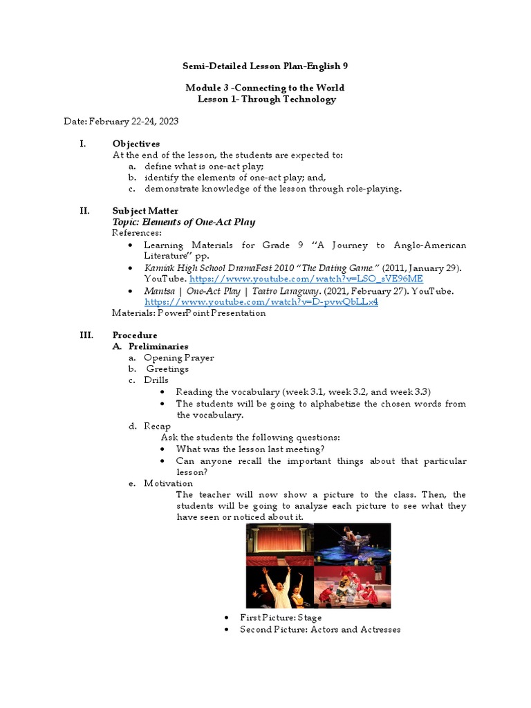 One Act Play | PDF | Genre | Vocabulary