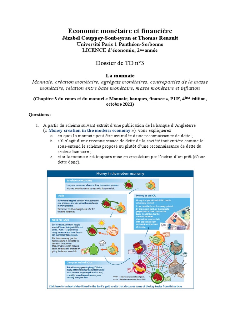 TD3 2022-2023 | PDF | Masse monétaire | Argent
