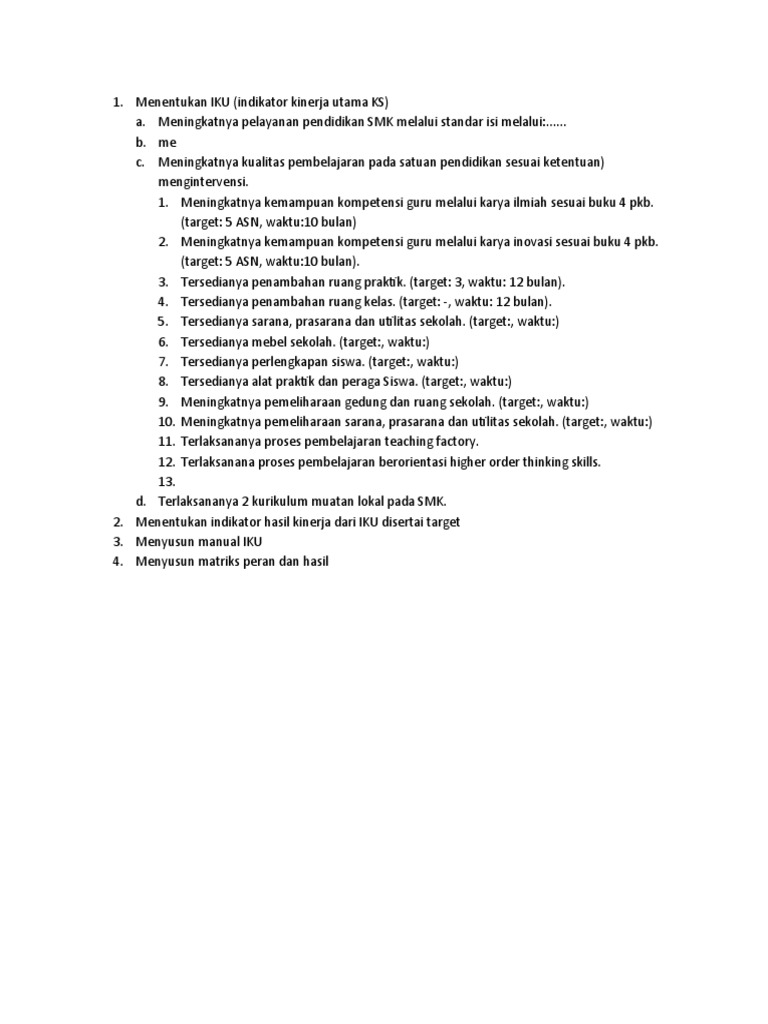 IKU Peningkatan Kualitas Pendidikan SMK | PDF | Seni