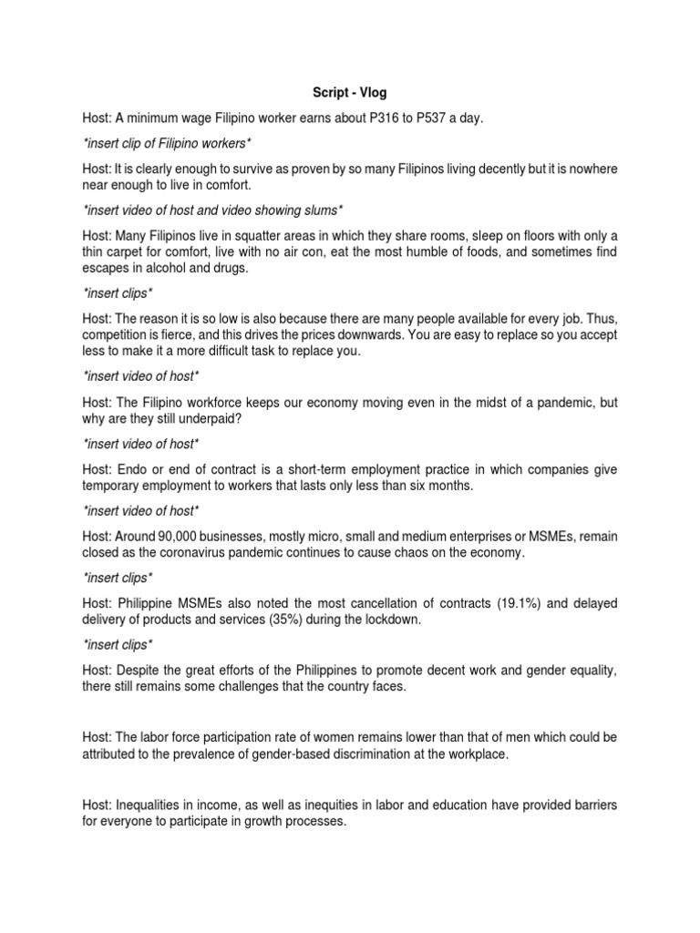 Economics Video Script Pdf