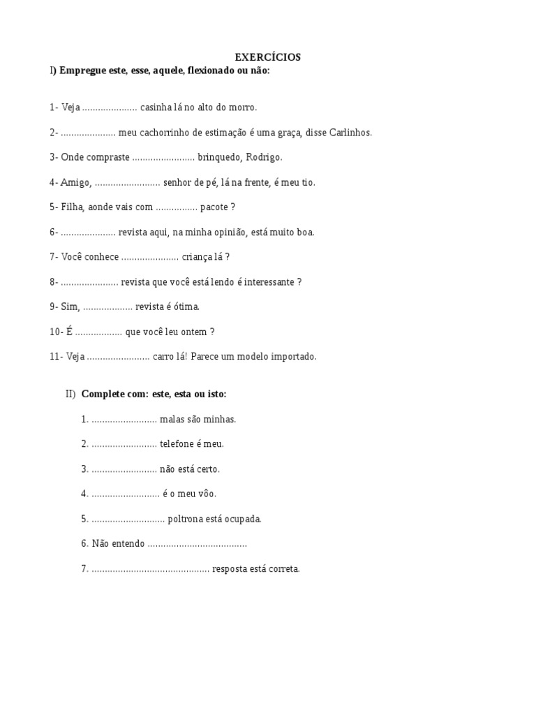 Exer Este Esse Aquele | PDF