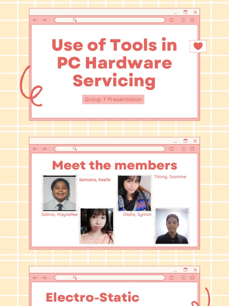 Use of Tools in PC Hardware Servicing | PDF | Electrostatic Discharge ...