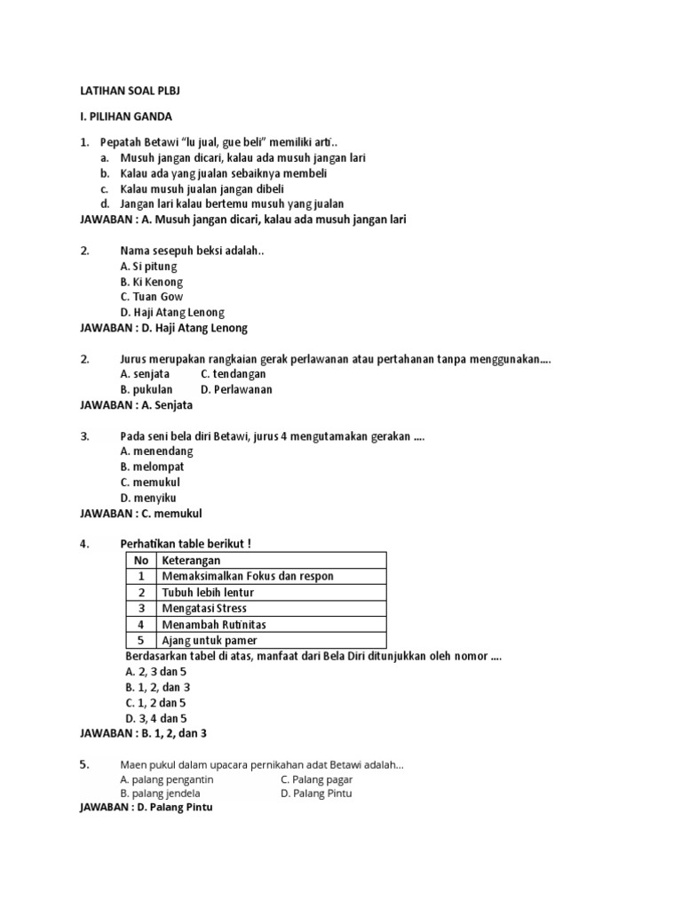 Soal PTS 2023 PLBJ | PDF