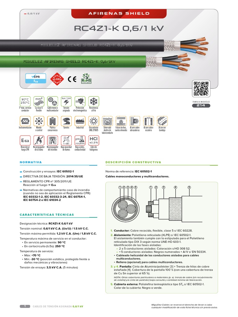 RC4Z1-K Es | PDF | Cobre | Electricidad