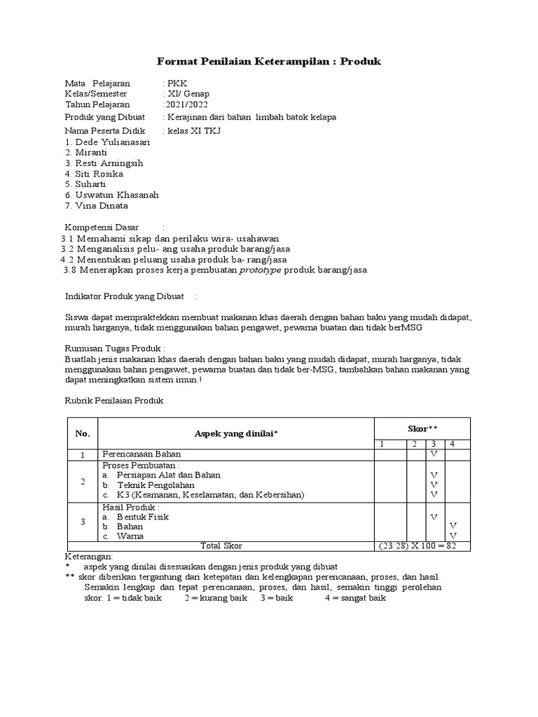 Lembar Penilaian Kinerja Mapel PKK | PDF | Komputer | Teknologi & Rekayasa