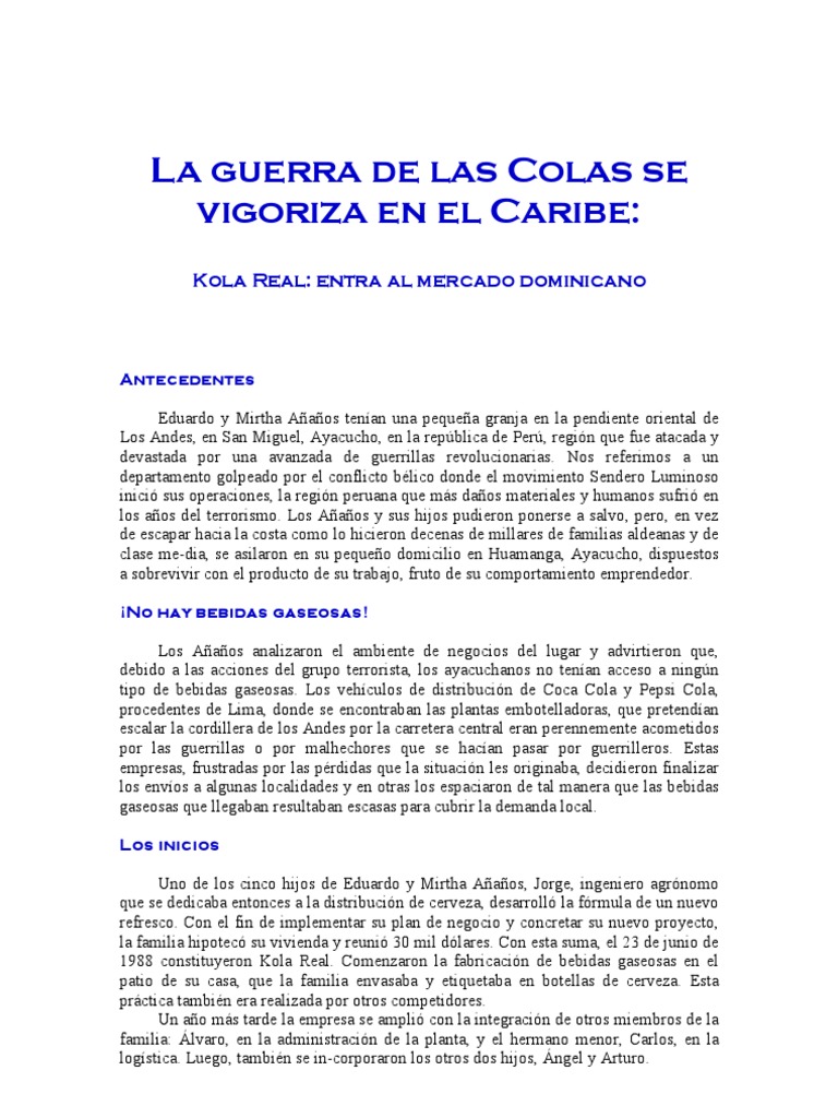 10 Cola Real | PDF | Refresco | República Dominicana