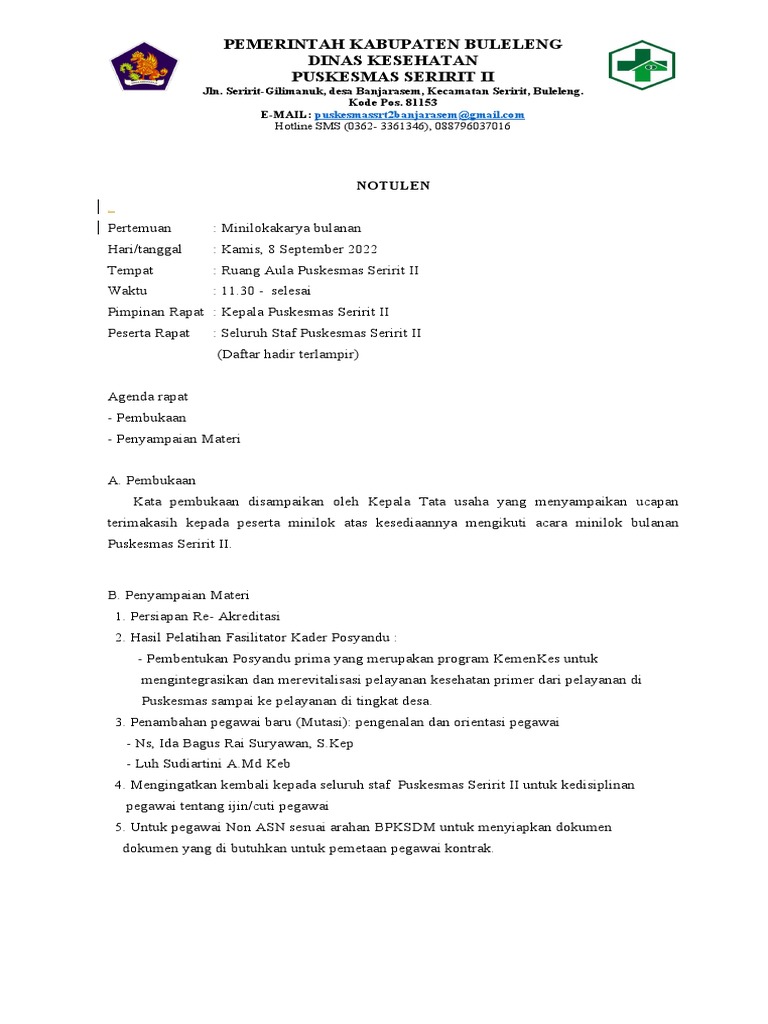 NOTULEN | PDF | Pengembangan Diri