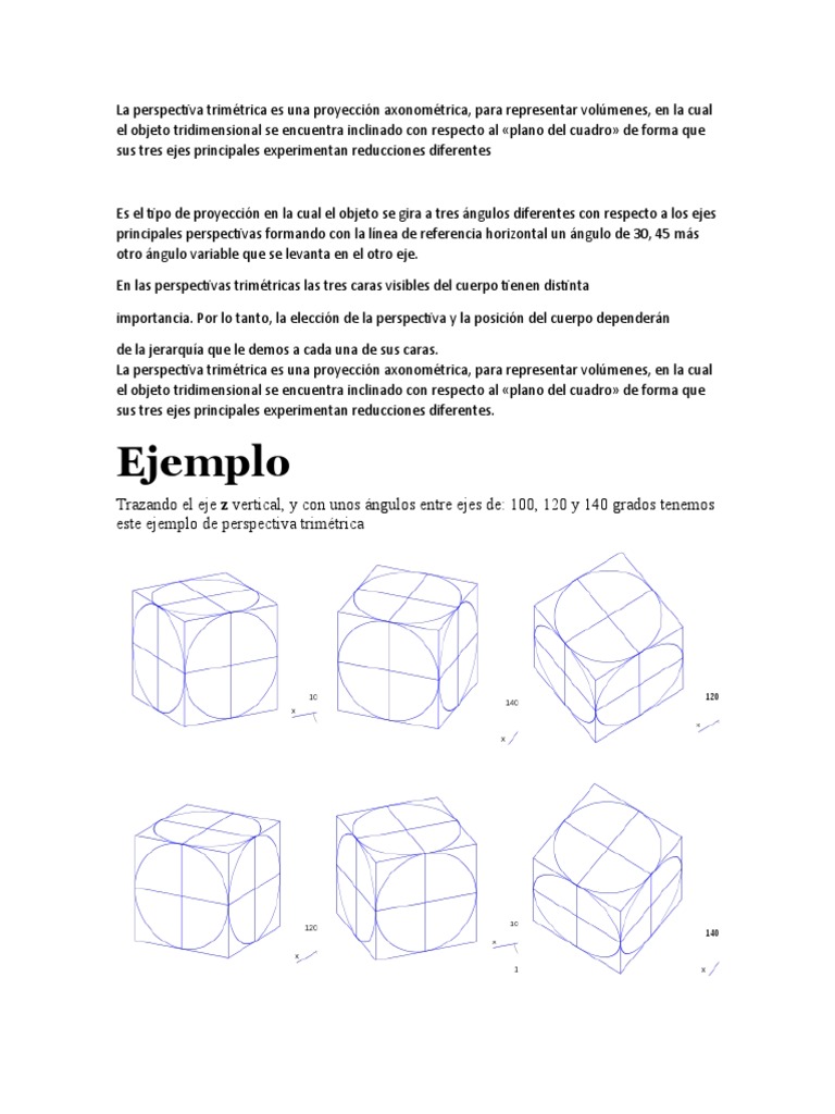 La Perspectiva Trimétrica Es Una Proyección Axonométrica | PDF