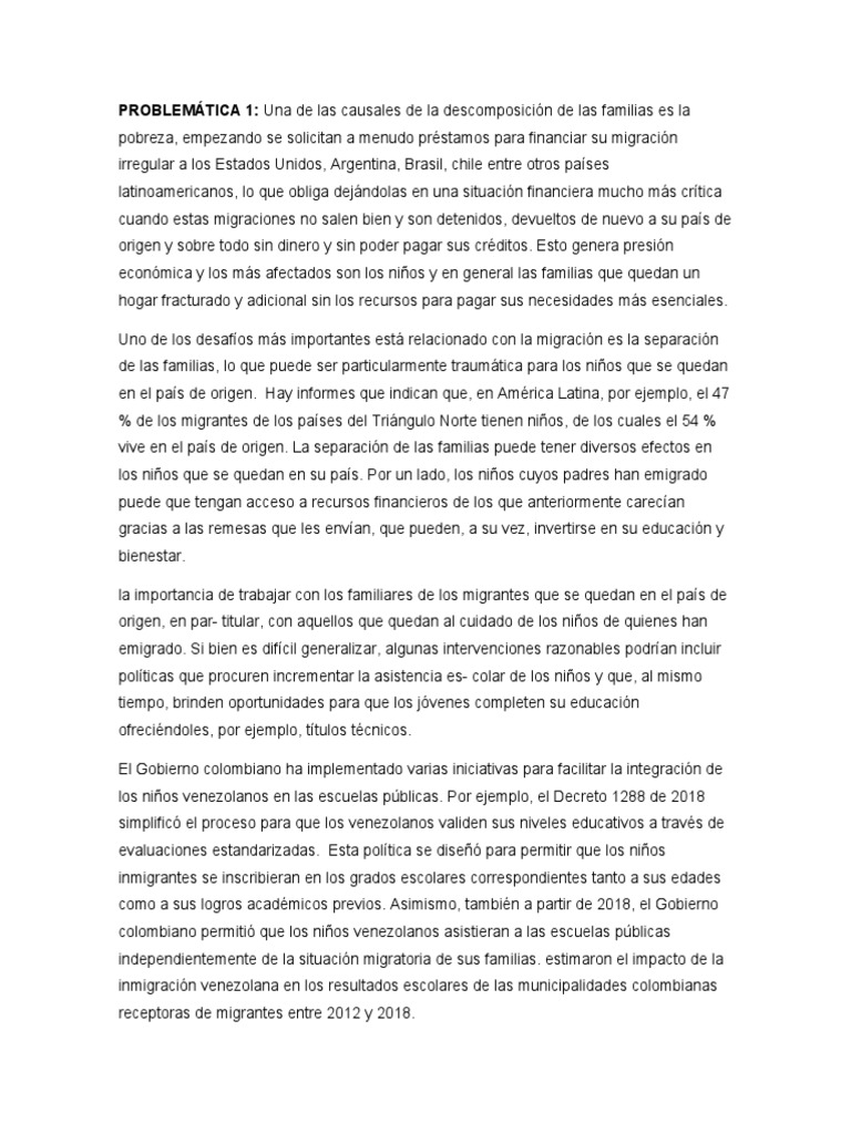 Problemática 1 | PDF | Migración humana | Pobreza