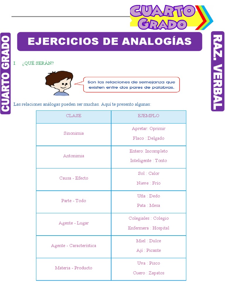 Ejercicios de Analogías para Primaria | PDF