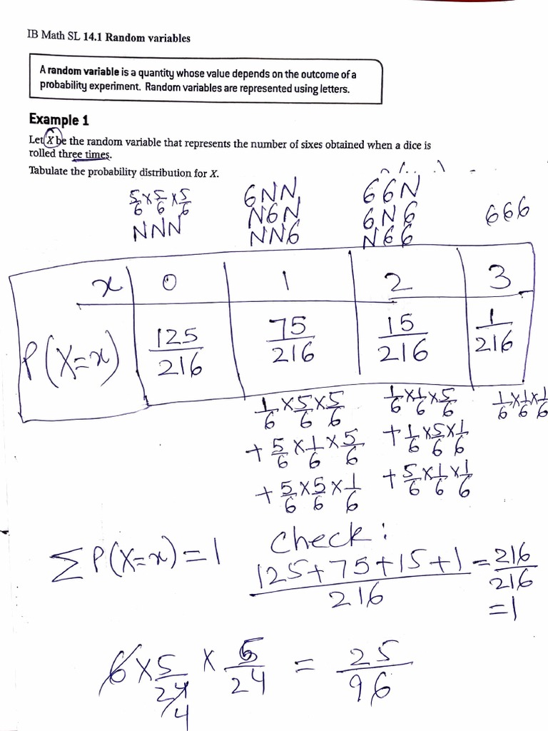14.1 Random Variables Notes Feb 8 | PDF
