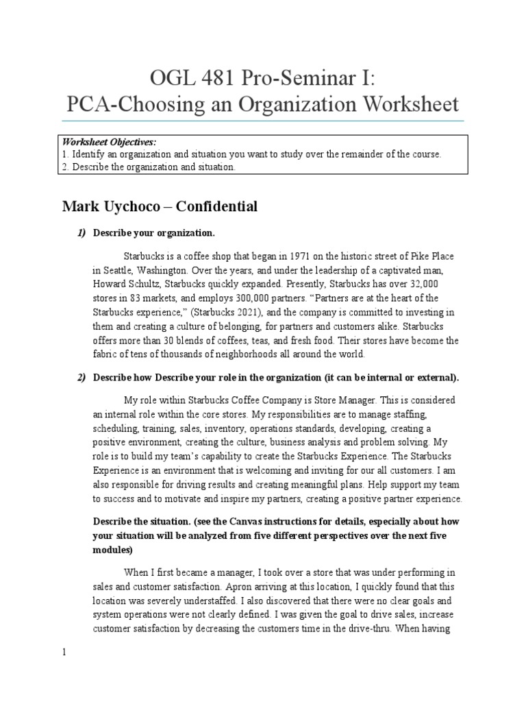 Pca 1 Mark Uychoco | PDF | Starbucks | Leadership