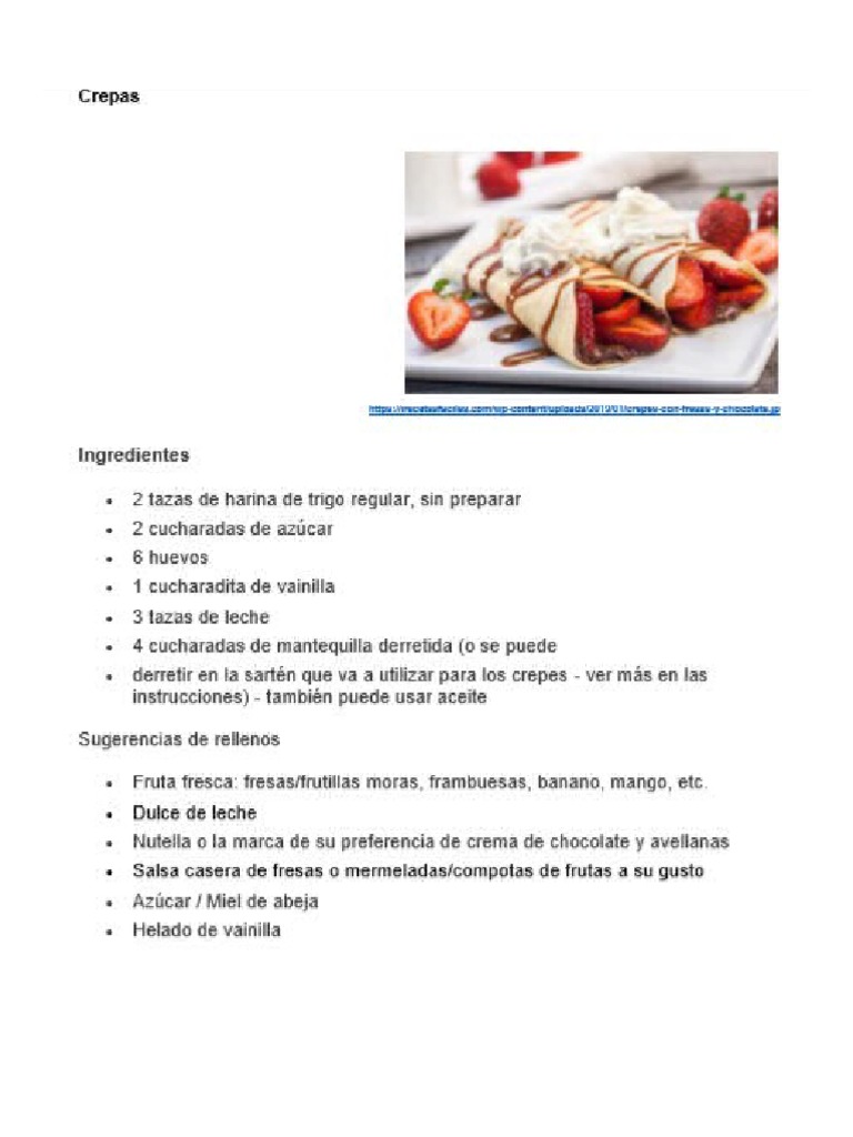 Receta de Crepas | PDF