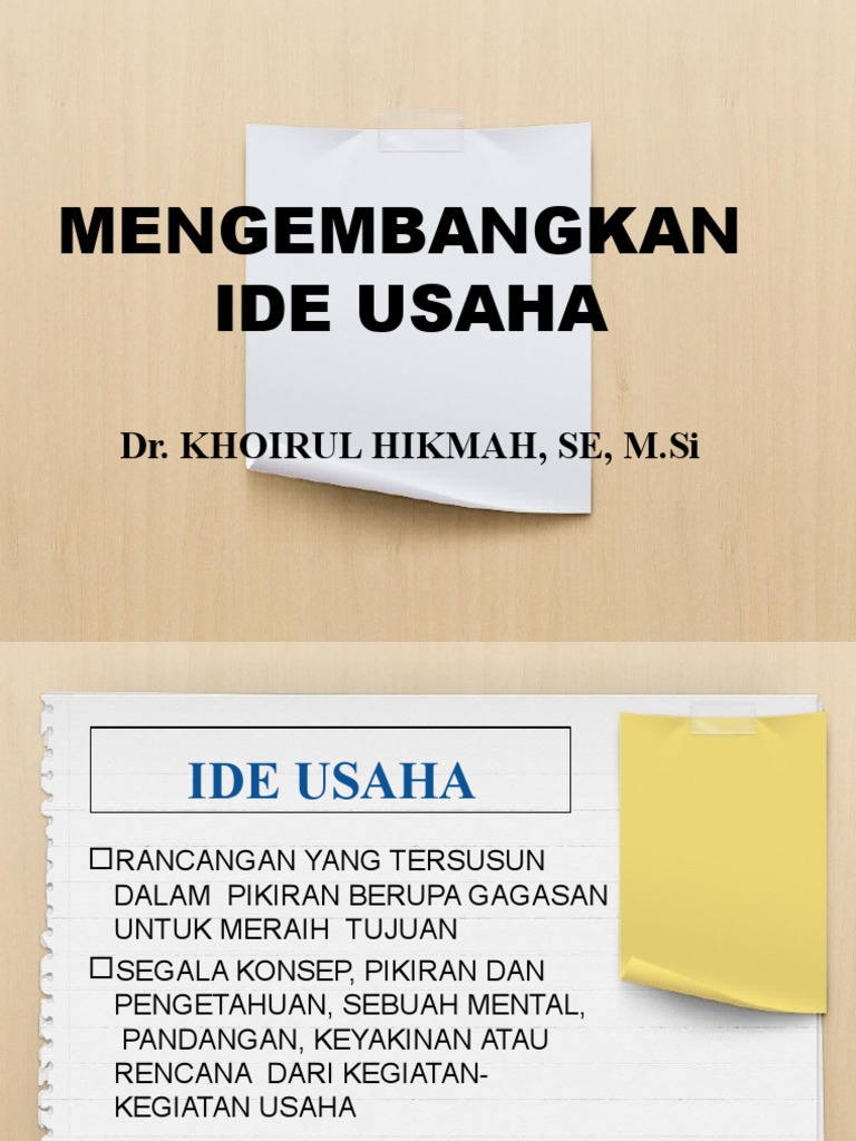 SESI 3. Ide Dan Peluang Usaha - Pakai | PDF