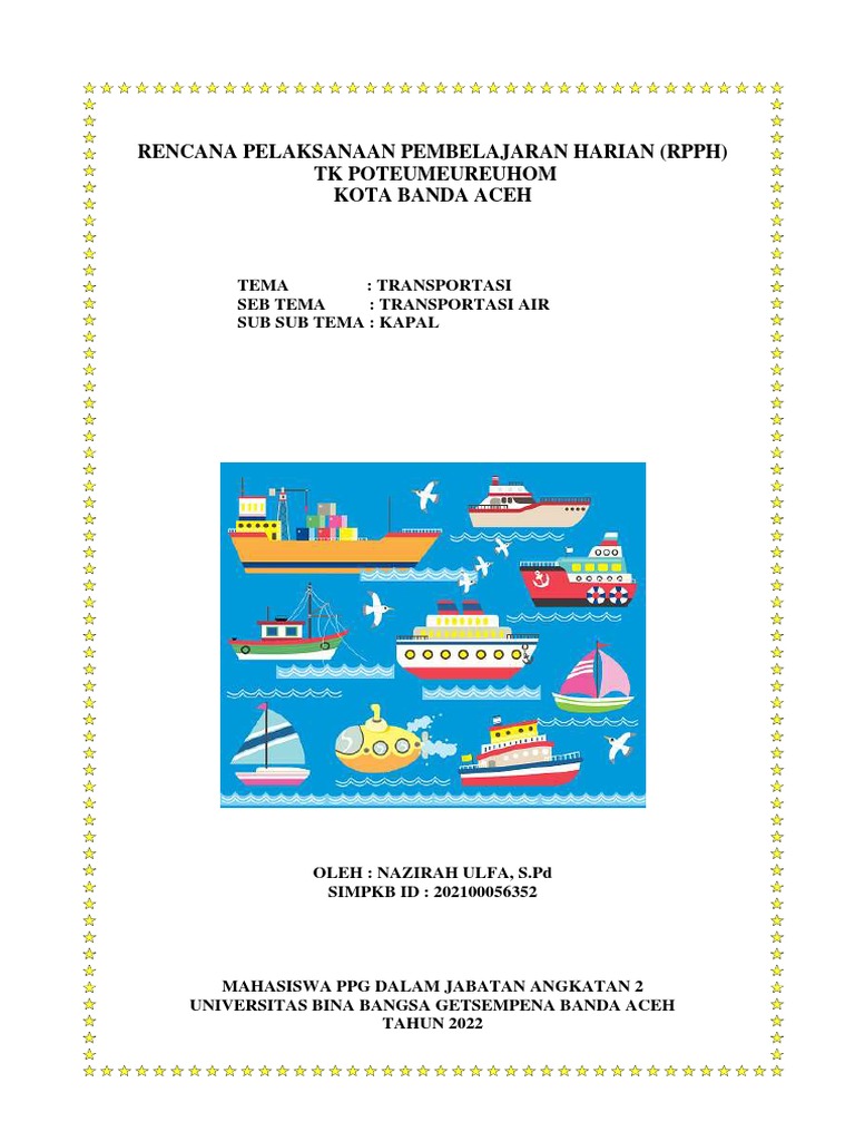 RPPH Tema Transportasi | PDF