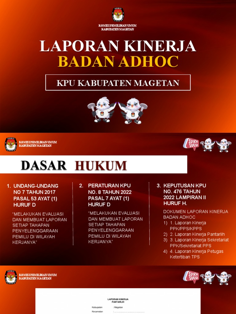 Laporan Kinerja Badan Adhoc KPU Magetan | PDF