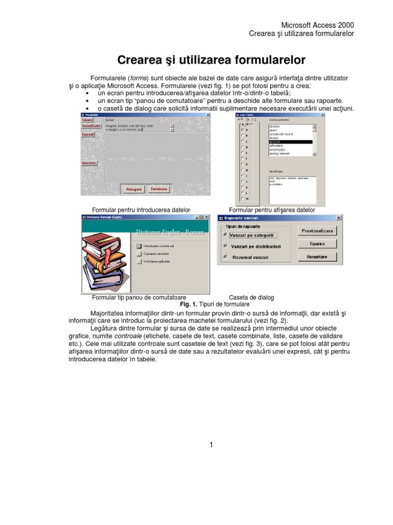 Access Lectia 4 Crearea Formularelor | PDF