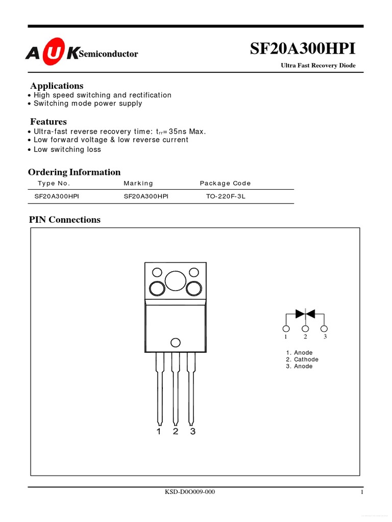 Sf10a400h Auk | PDF | Diode | Rectifier