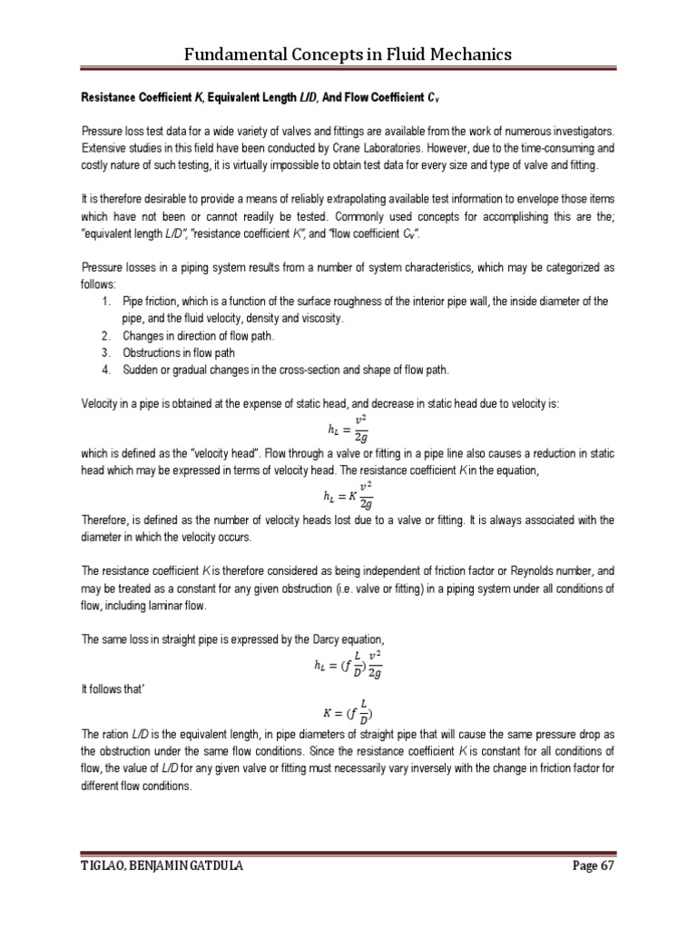 Resistance Coefficients | PDF | Fluid Dynamics | Drag (Physics)