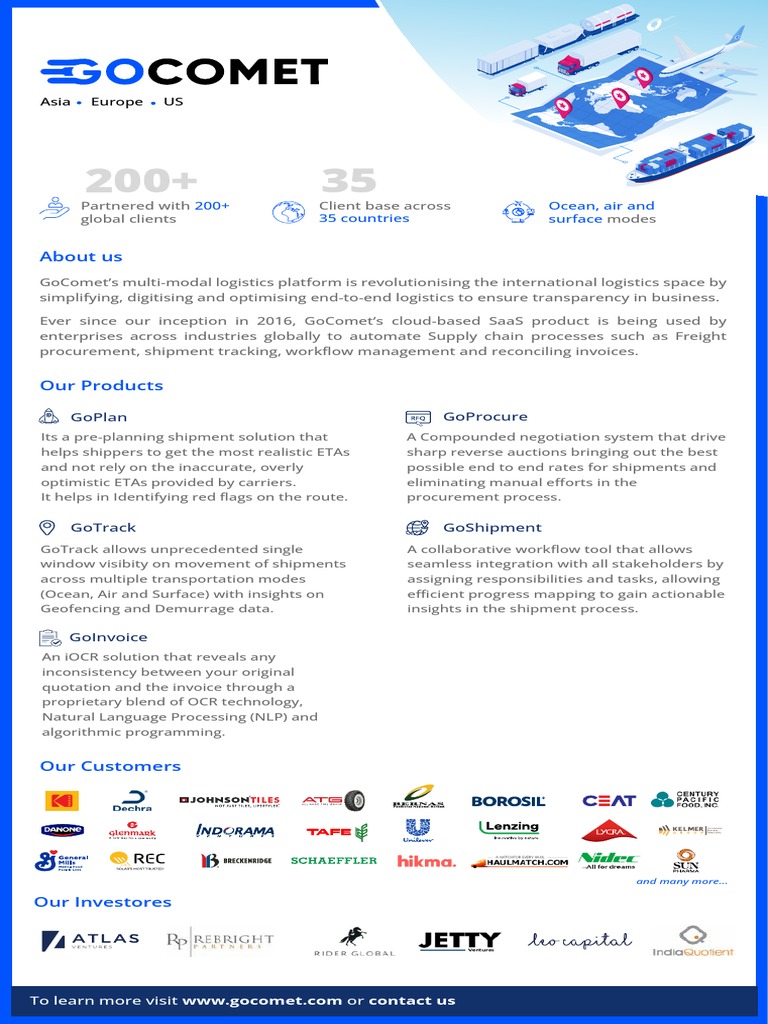 GoComet One Pager Company Profile | PDF