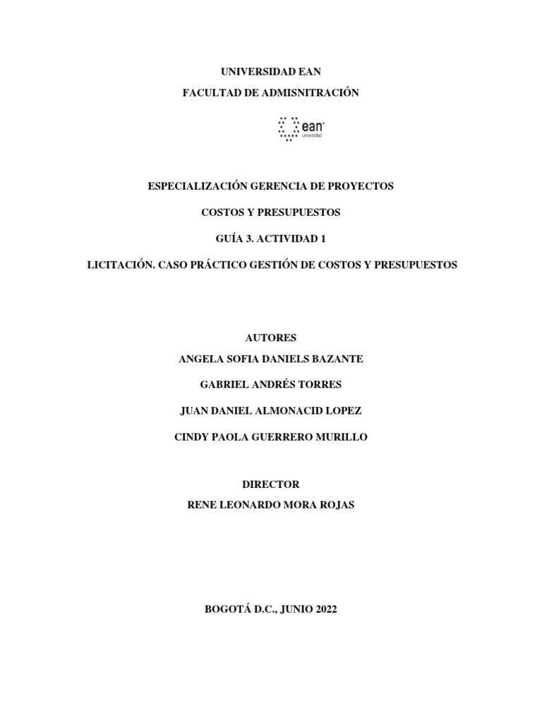 Guia 3 - Caso Practico - Costos | PDF | Estado de resultados | Presupuesto